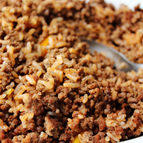 Easy Mexican Hamburger and Rice - Baking With Mom