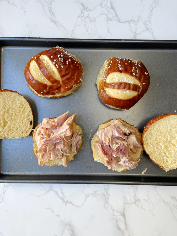 Pretzel Bun Sliders With Leftover Ham Baking With Mom