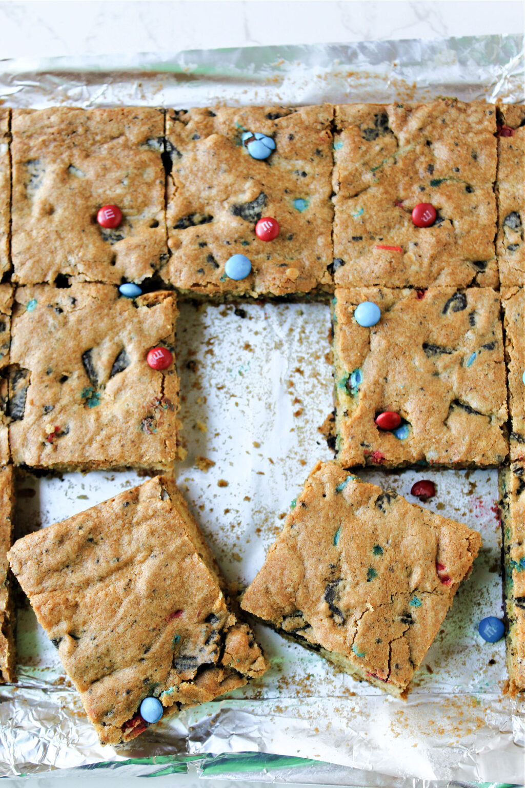 Loaded Patriotic Cookie Bars - Baking With Mom